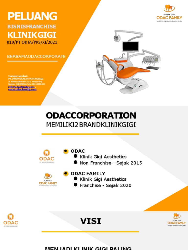 Peluang Bisnis Klinik Gigi Berbasis Franchise ODAC Family | PDF
