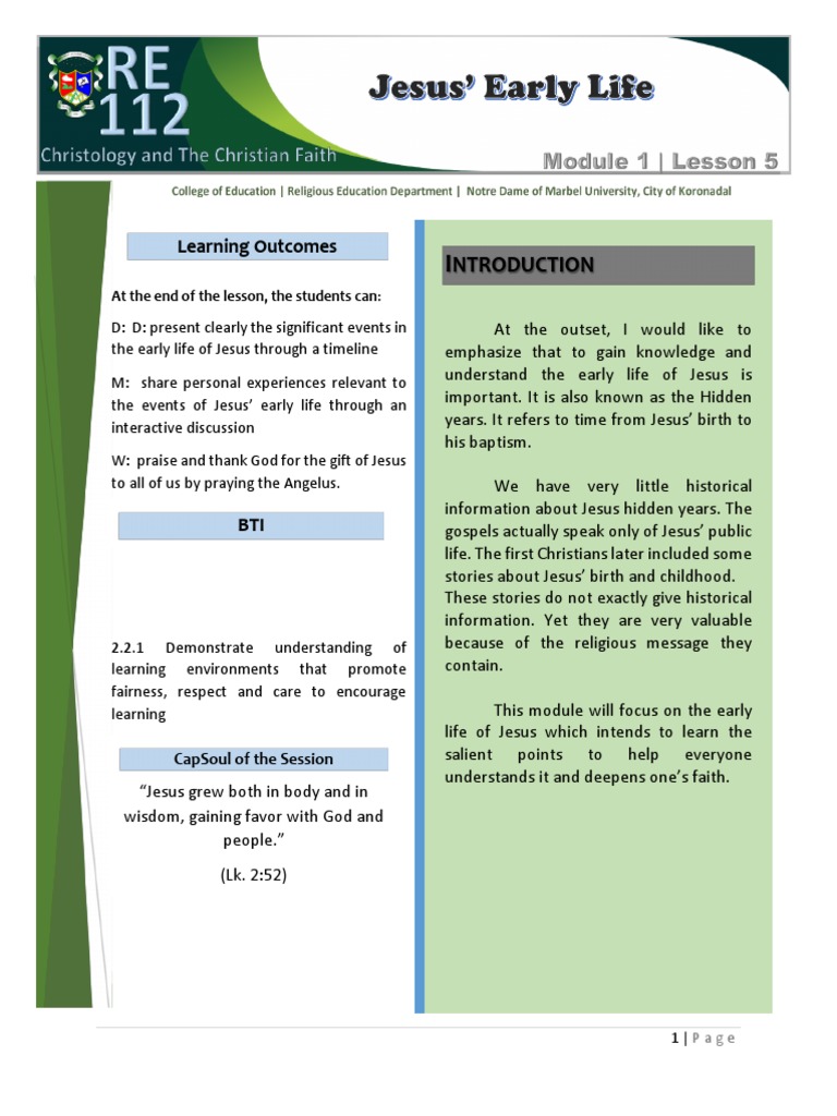 Learning About Jesus' Hidden Years | PDF | Jesus | Nativity Of Jesus