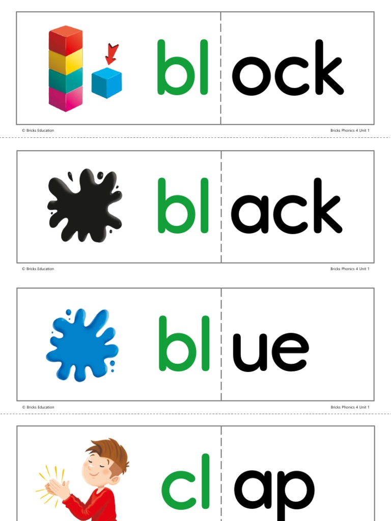 Bricks Phonics Level 4 Flashcards | PDF | Phonics | Learning To Read