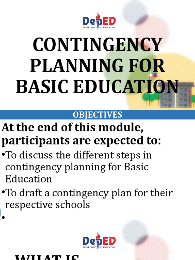Contingency Planning For Basic Education | PDF | Risk | Emergency Management