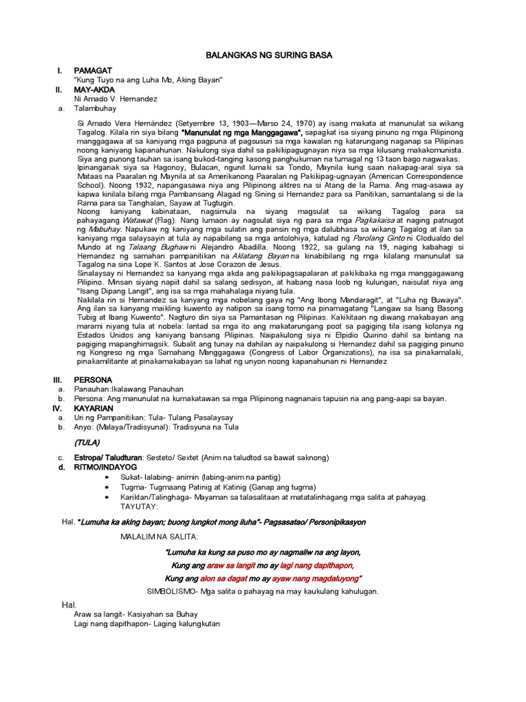 BALANGKAS NG SURING BASA | PDF