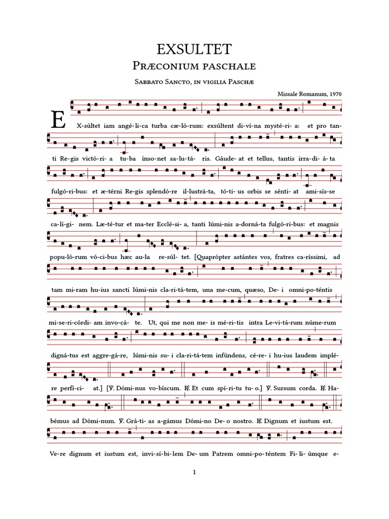 Exsultet - Ancient Paschal Proclamation for the Easter Vigil | PDF ...