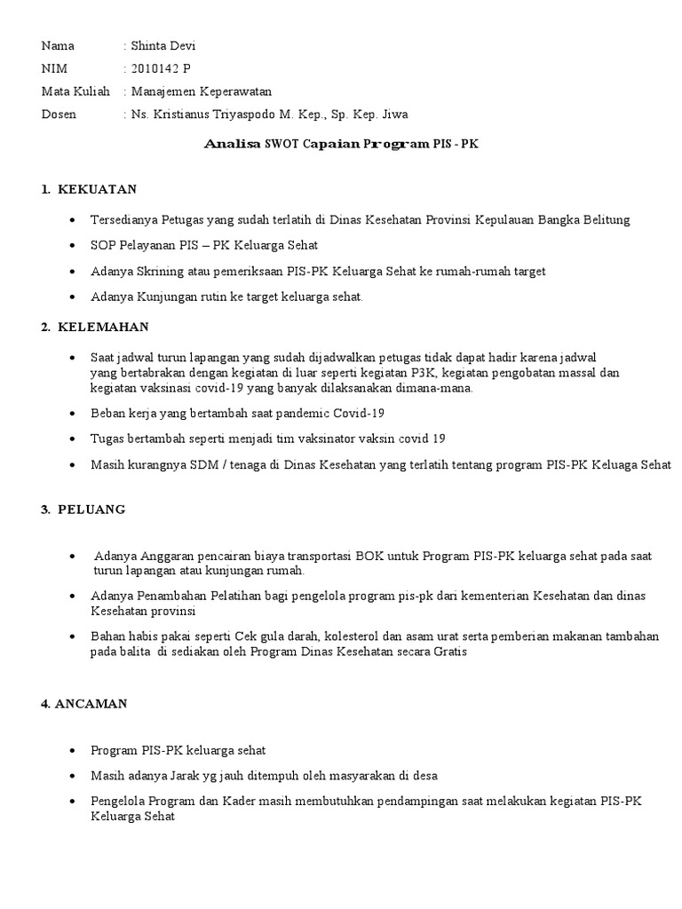 SHINTA DEVI - TUGAS 3 - Analisa SWOT | PDF