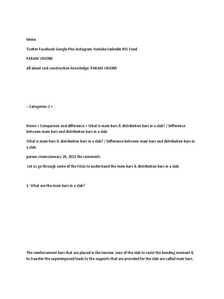 Engineering Distribution Bar | PDF | Bending | Concrete