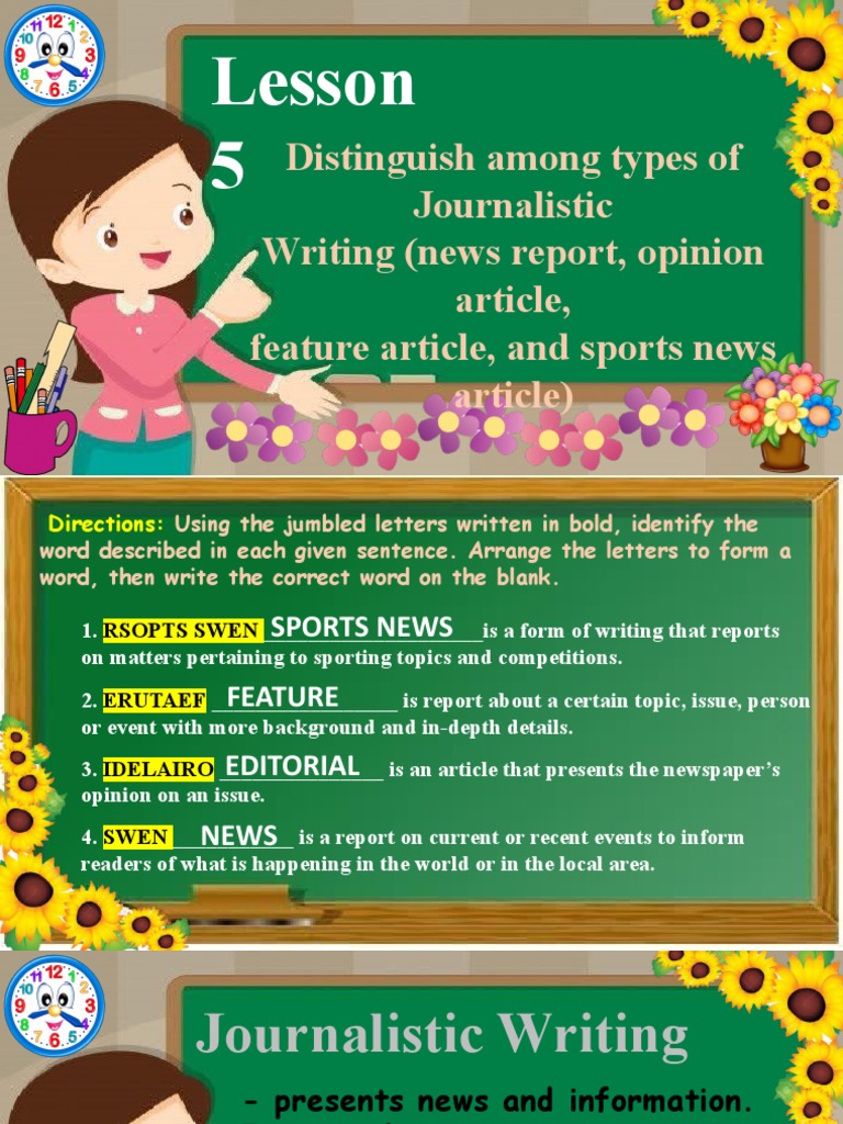 Types of Journalistic Writing Explained | PDF | News | Newspapers
