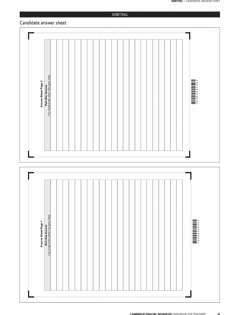 Writing Answer Sheet | PDF