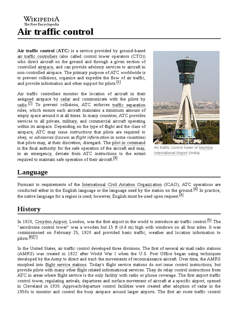 Air Traffic Control | PDF | Air Traffic Control | Visual Flight Rules