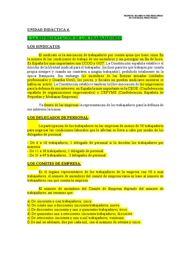 Tema 4 Fol | PDF | Acuerdo colectivo | Sindicato