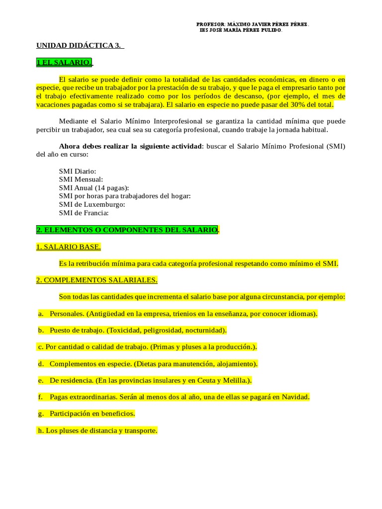 Tema 3 Fol | PDF | Salario mínimo | Salario