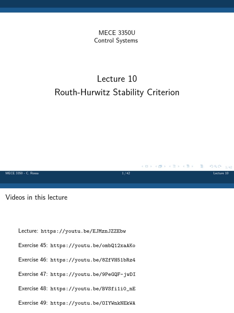 Lecture 10 | PDF | Control Theory | Electricity Lecture 10 | PDF | Control Theory | Electricity