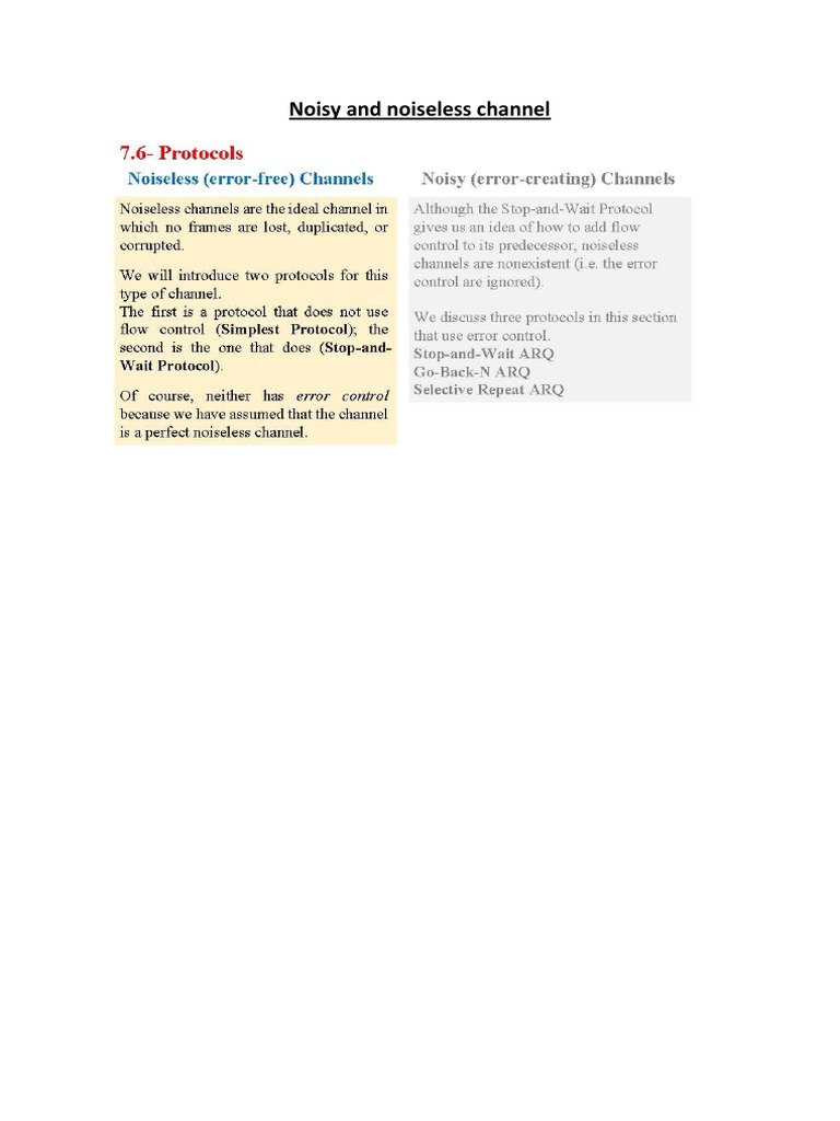 Noisy and Noiseless Channel | PDF