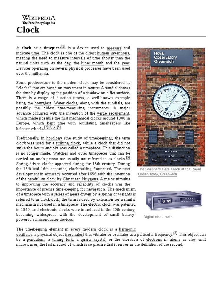 Clock | PDF | Clock | Time