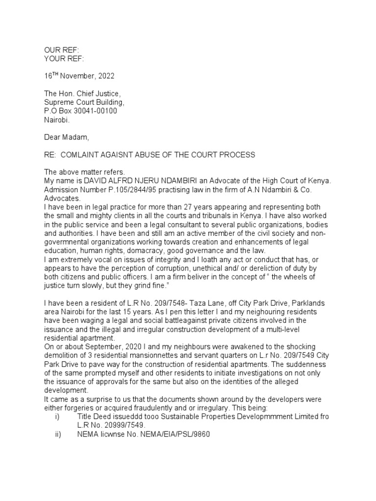 C.J Letter | PDF | Lawsuit | Advocate