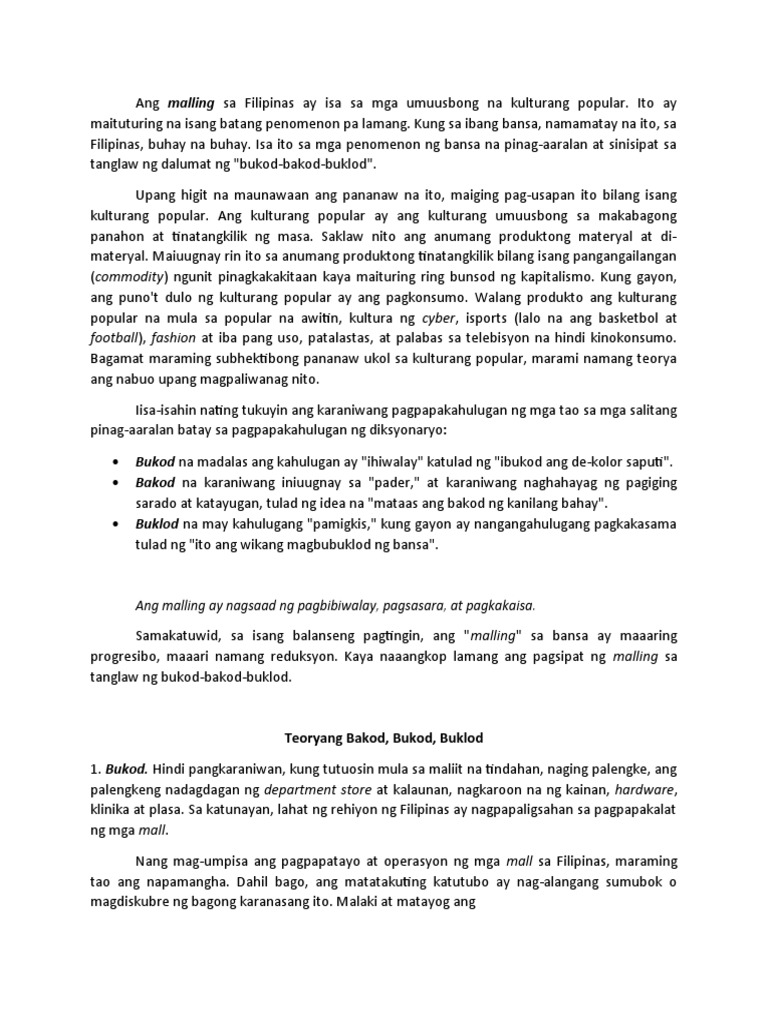 Bukod, Bakod, Buklod, Group 7 | PDF