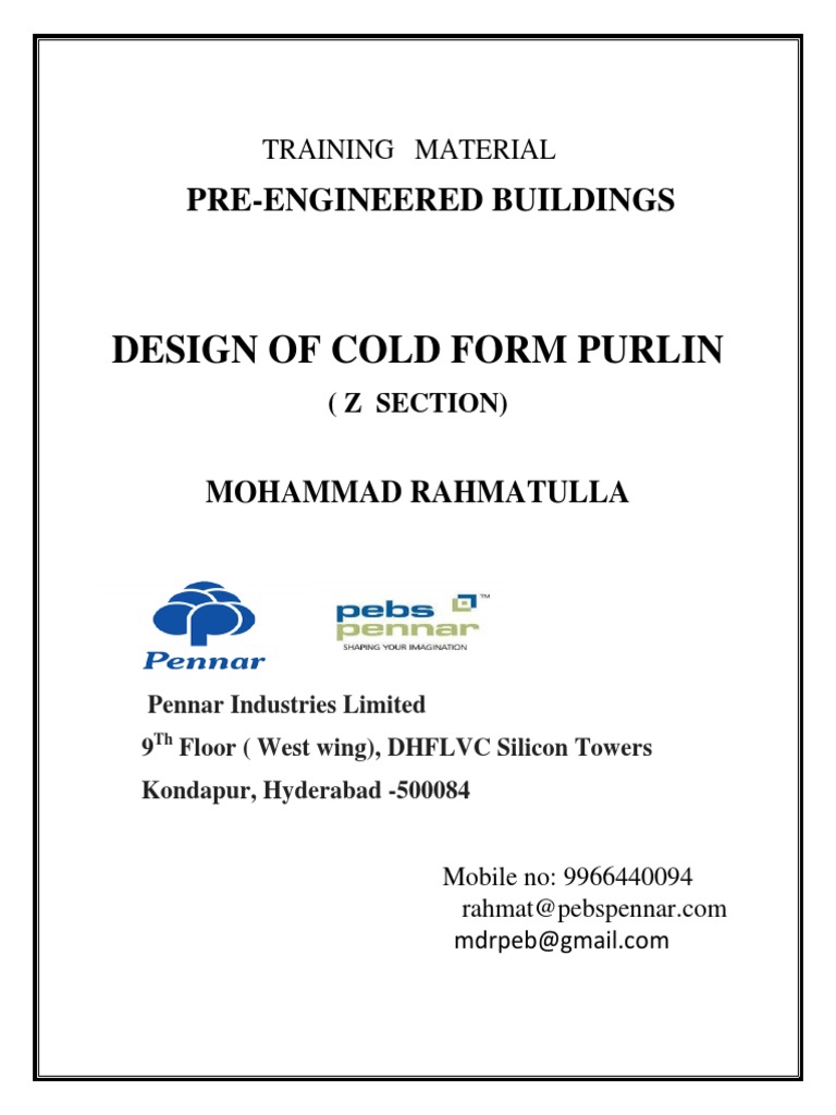 Z Section Purlin Design Guidelines | PDF | Bending | Mechanical Engineering