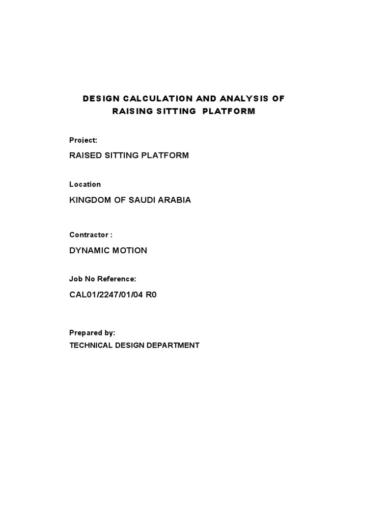 Design Calculation For Raising Plateform | PDF | Scaffolding | Wind Speed