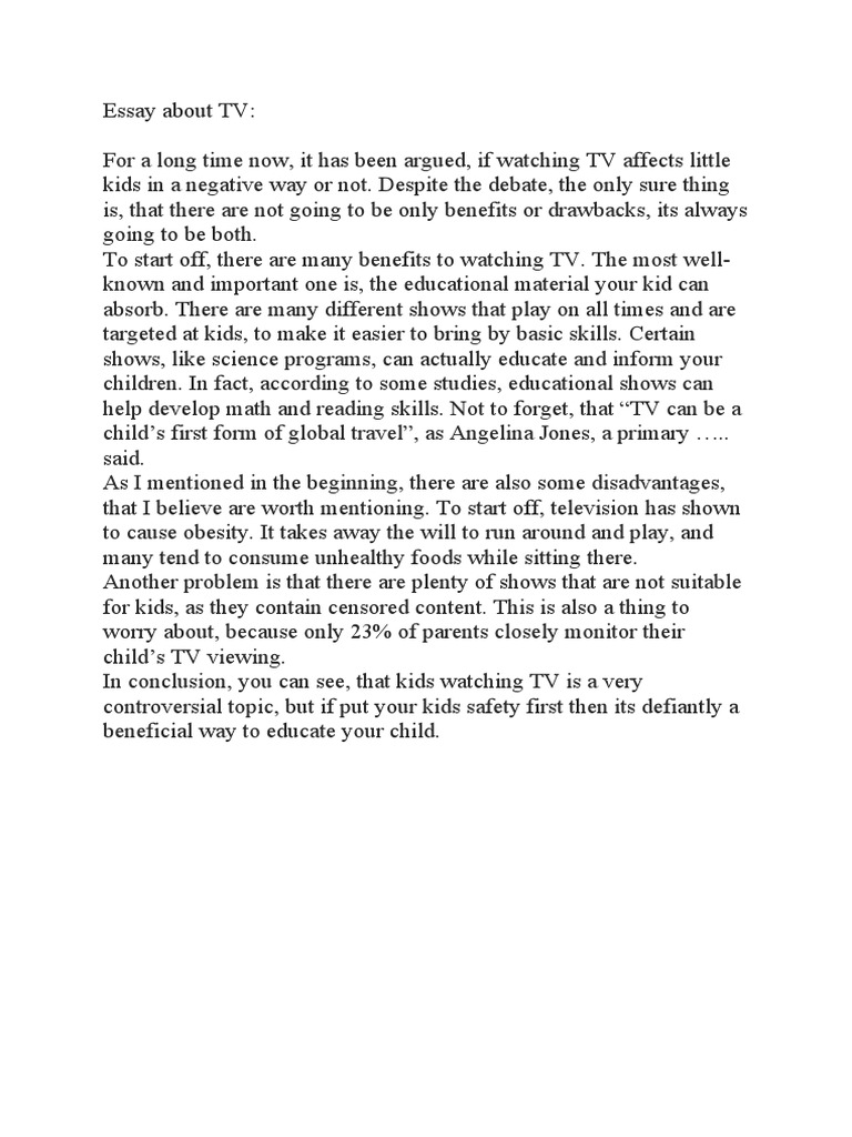 Essay About TV | PDF