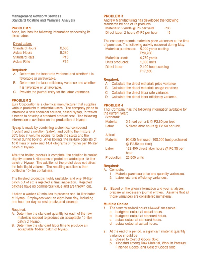 Costing and Variance Analysis Guide | PDF | Cost Of Goods Sold | Cost