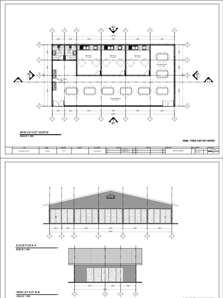 New Layout Kantin: Scale 1:100 | PDF | Schools | Jakarta