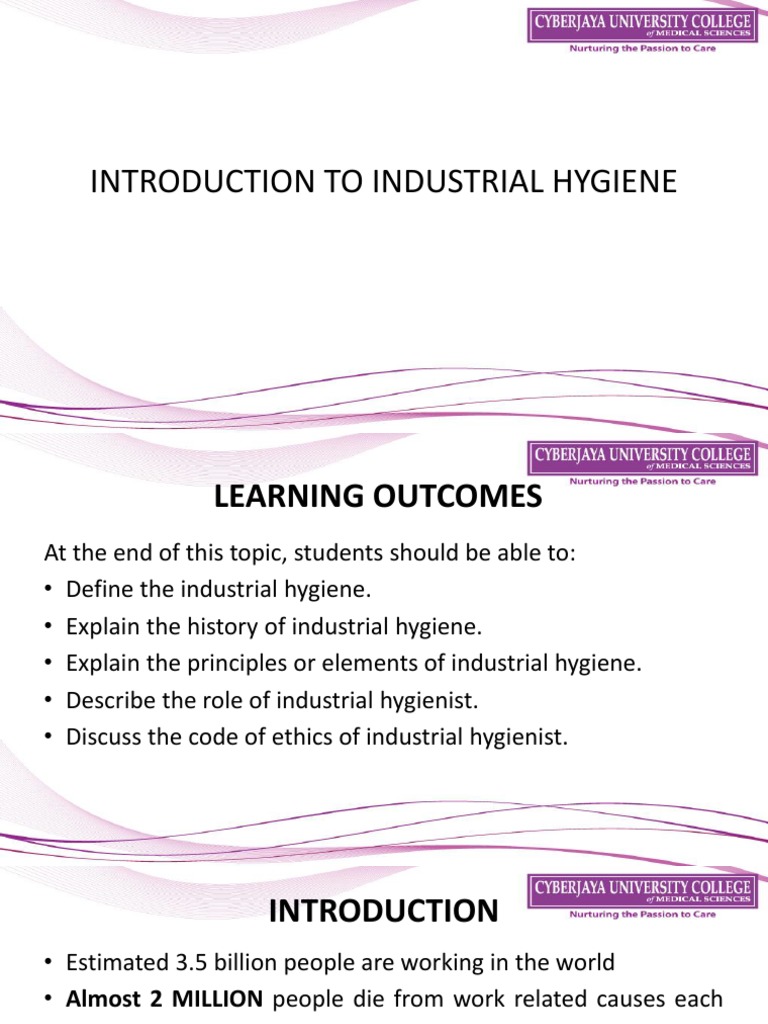 Lecture 1 Introduction To Industrial Hygiene | PDF | Occupational ...