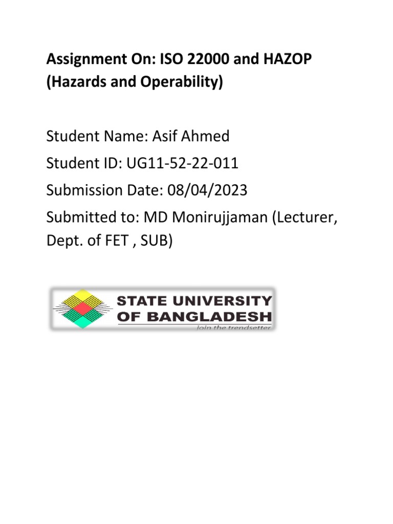 Assignment 52th Batch | PDF | Hazard Analysis And Critical Control ...