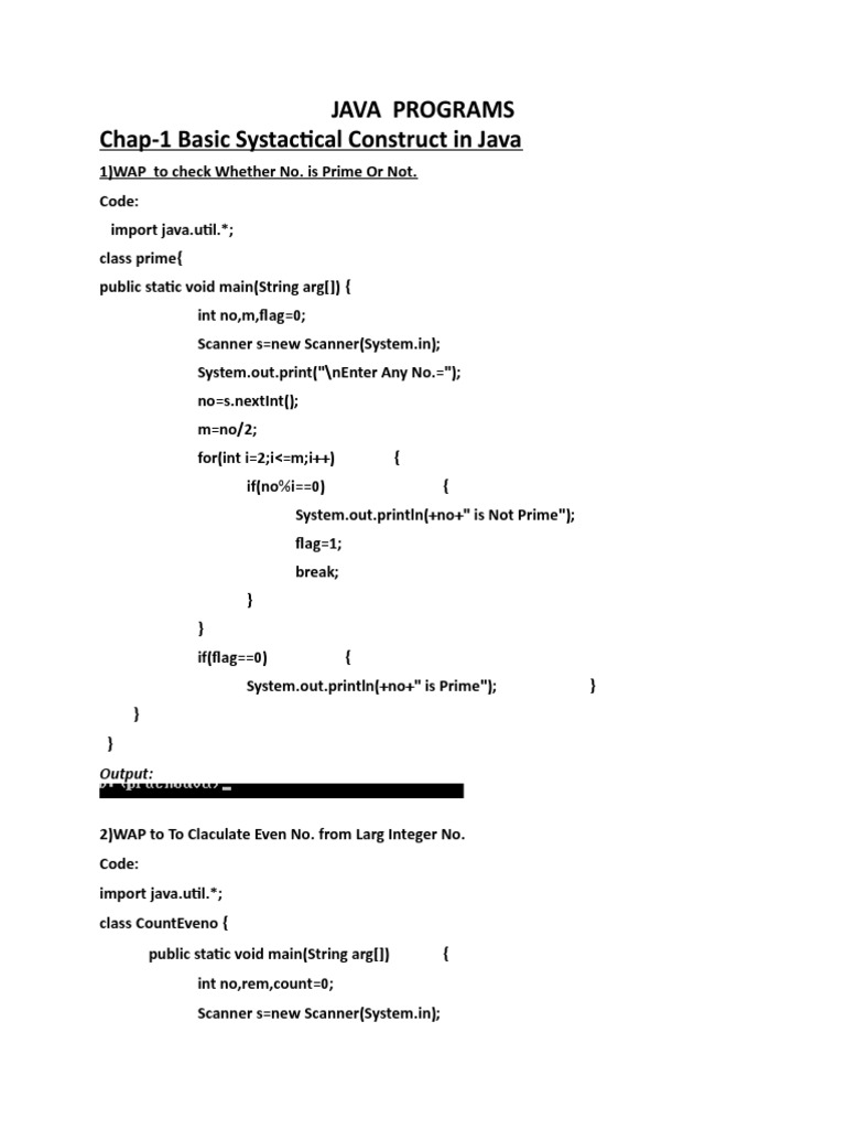 Java Programs Pdf Constructor Object Oriented Programming Programming