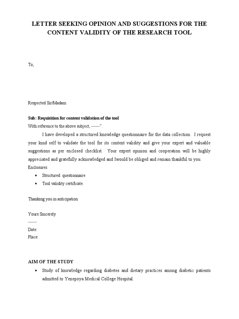 Tool Validation Form Pdf Diabetes Diet Nutrition