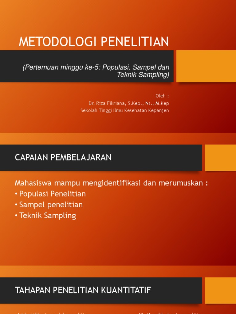Populasi, Sampel Dan Teknik Sampling | PDF