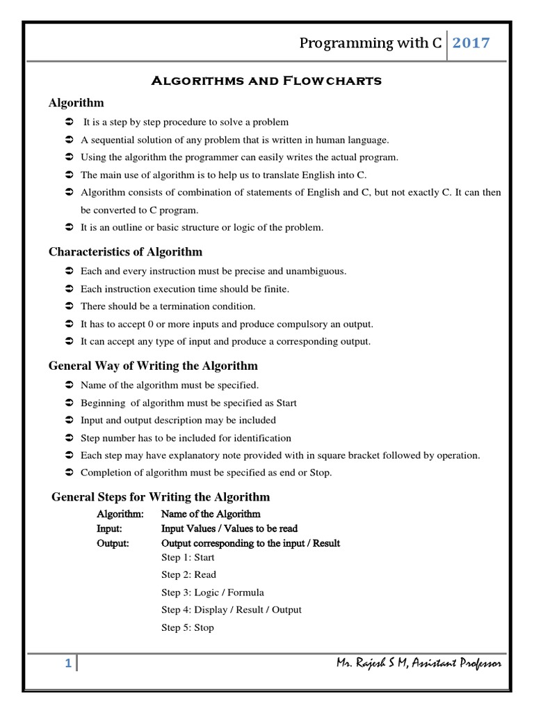 Algorithms & Folwcharts | PDF | Algorithms | Area