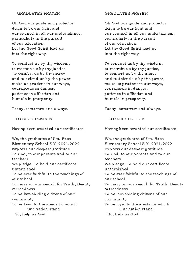 Pledge PRAYER Song | PDF