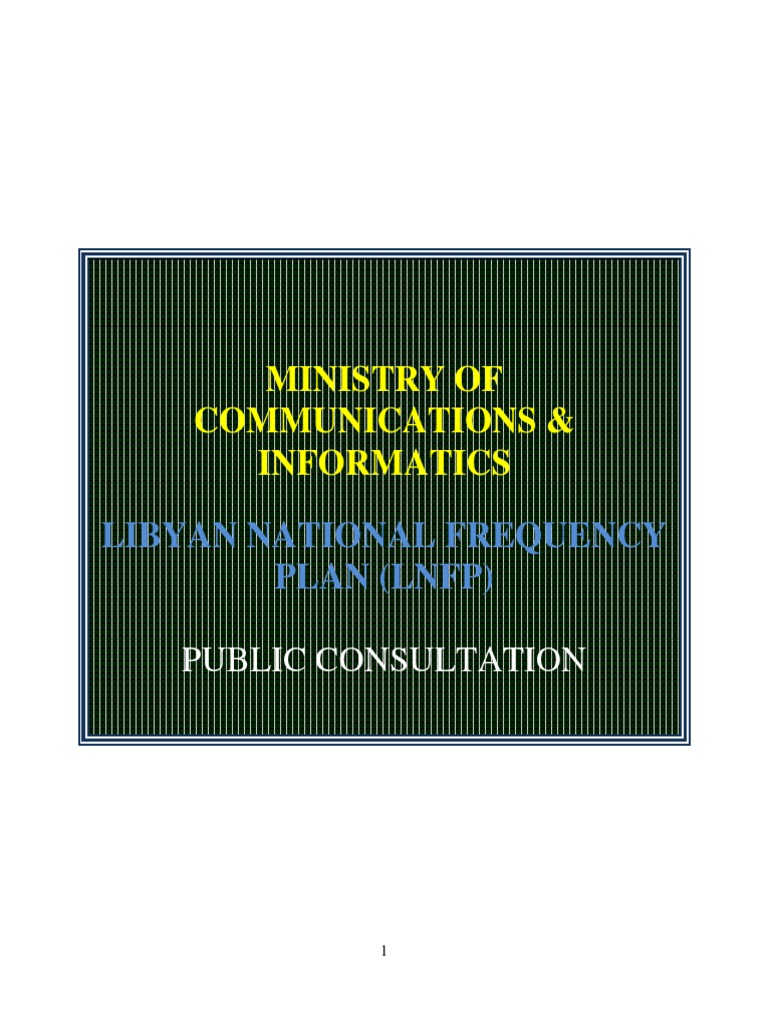 Ministry of Communications & Informatics: Libyan National Frequency ...