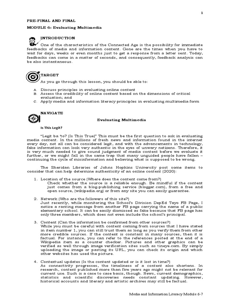 MIL - Module 6-7 and Final | PDF | Typography | Essays