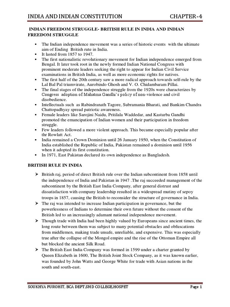 IC Chapter 4 | PDF | Indian Independence Movement | British Raj