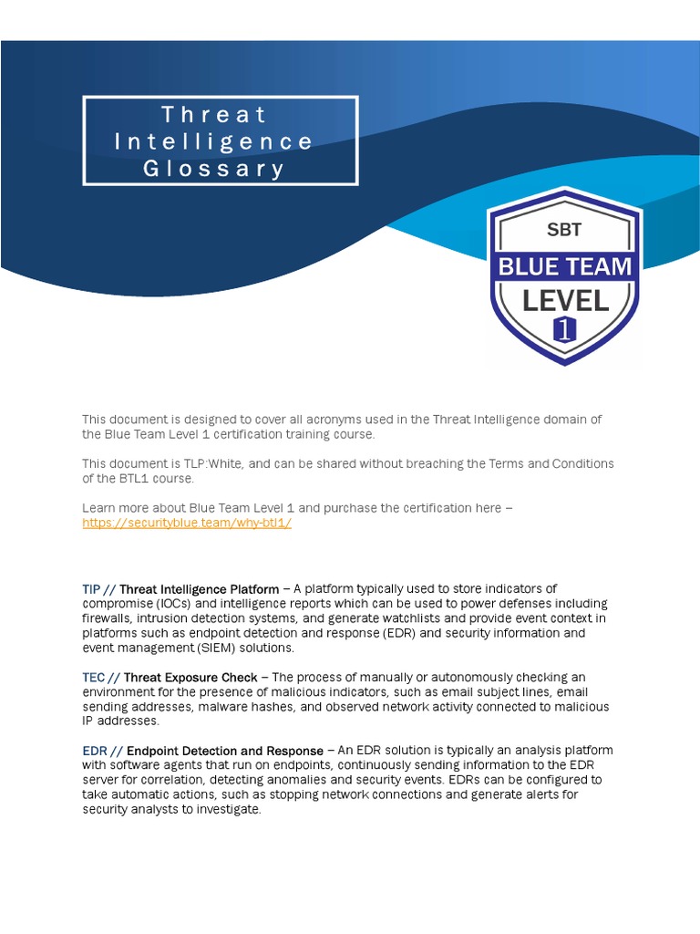 Threat Intelligence Glossary 1 | PDF | Security | Computer Security