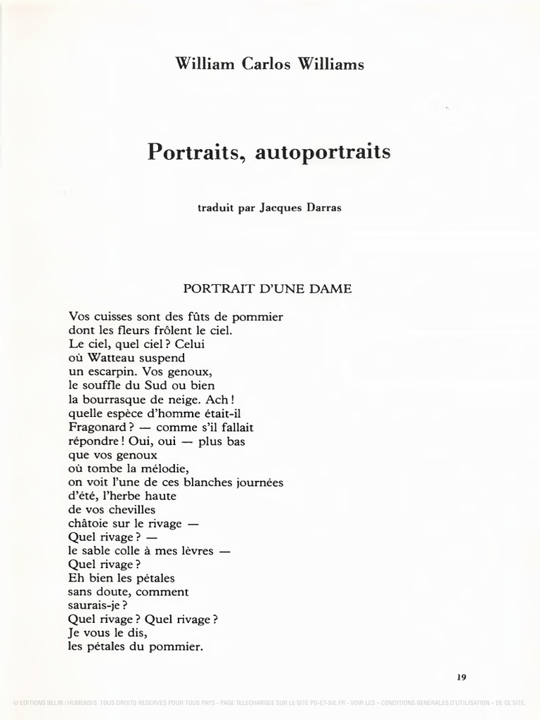 William Carlos Williams Portraits, Autoportraits | PDF