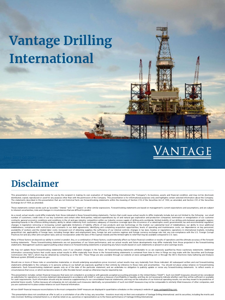 Vantage Presentation To GENERIC - Q2 2021A FINAL | PDF | Risk | U.S. Securities And Exchange ...