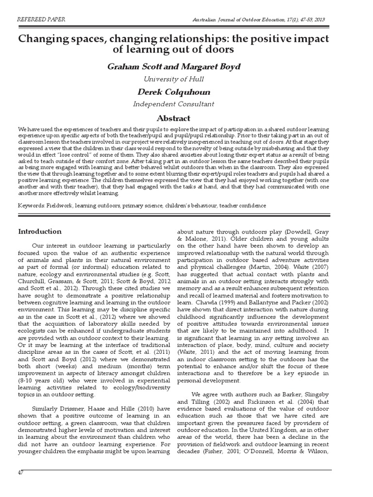 Changing Spaces | PDF | Teachers | Learning