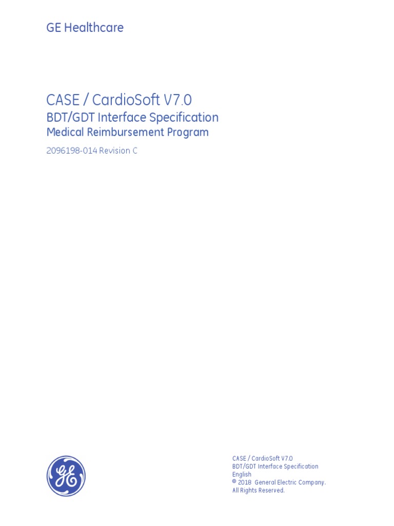 Case / Cardiosoft V7.0: BDT/GDT Interface Specification | PDF ...