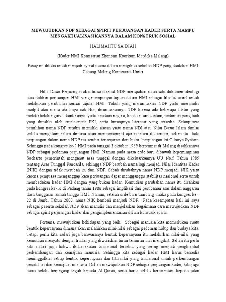 Essay NDP | PDF