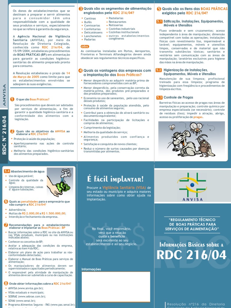 Folder RDC 216 de 2004 | PDF | Desperdício