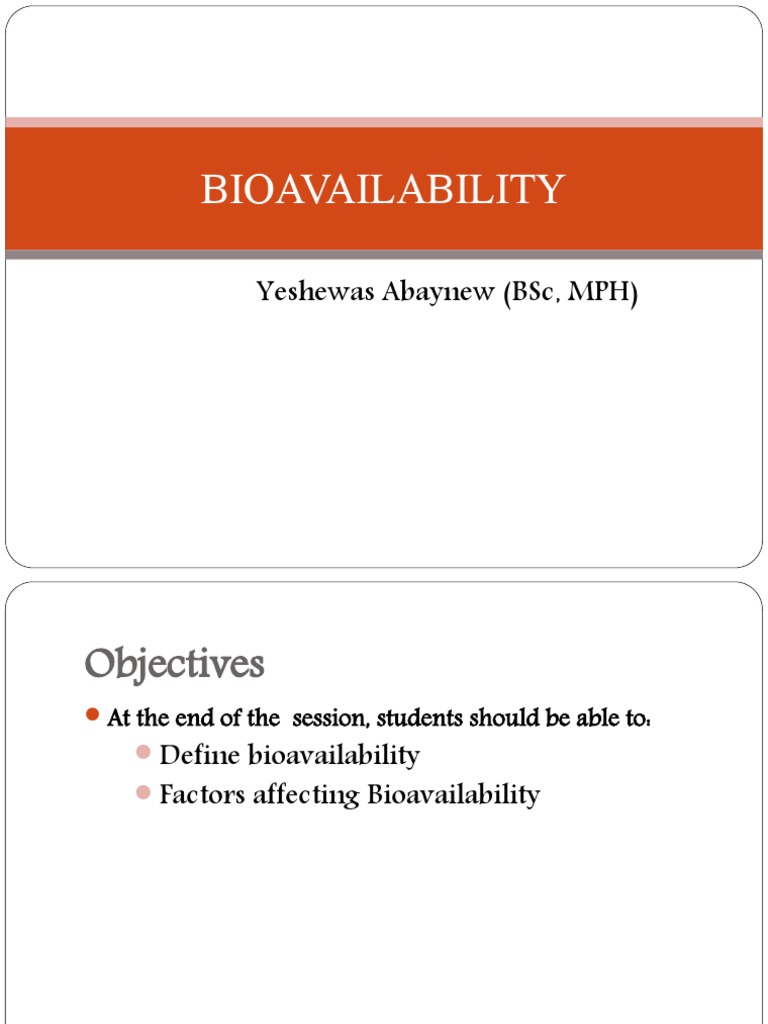 2 Bioavailability | PDF
