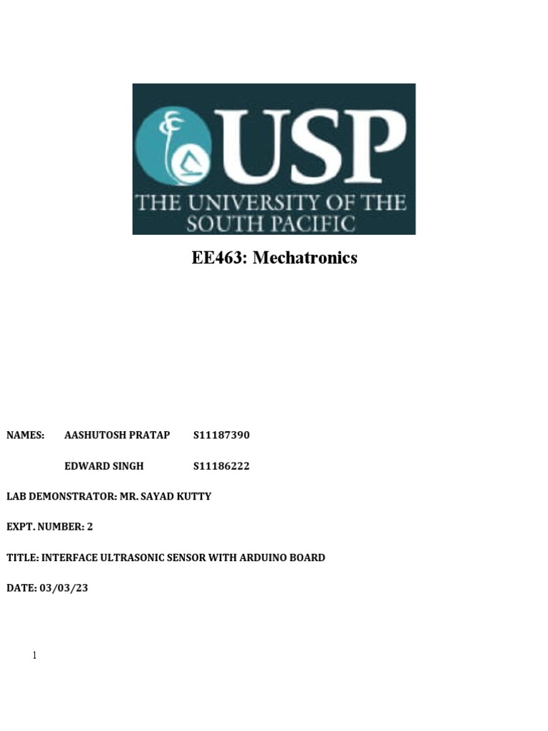 Lab 2 Ee 463 | PDF | Arduino | Sensor