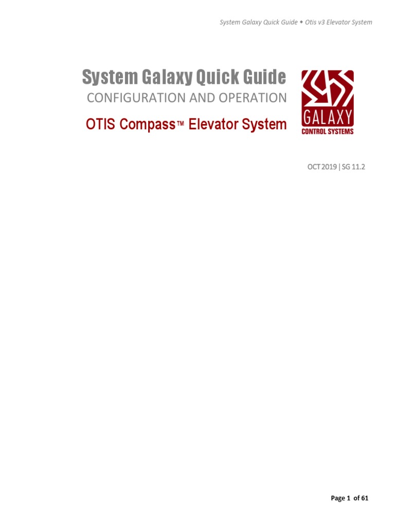 System Galaxy Quick Guide: OTIS Compass Elevator System | PDF ...