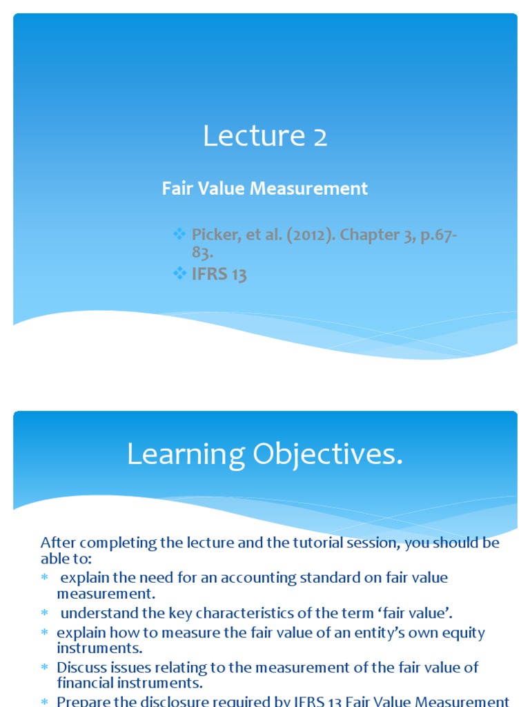 Lecture 2 | PDF | Fair Value | Valuation (Finance)