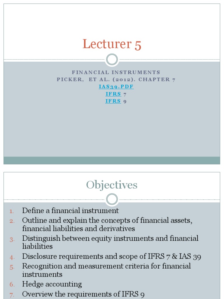 Understanding Financial Instruments: An Overview of Key Concepts and Standards | PDF | Financial ...