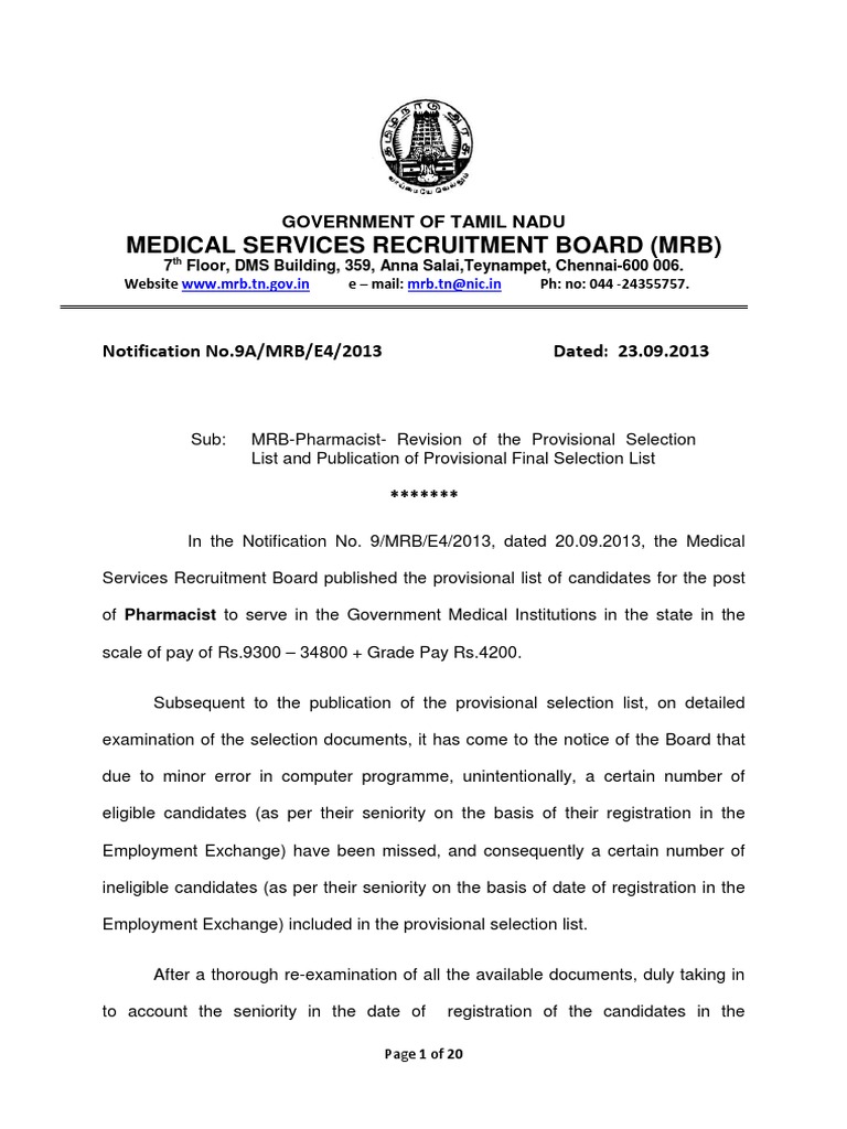 Medical Services Recruitment Board (MRB) | PDF