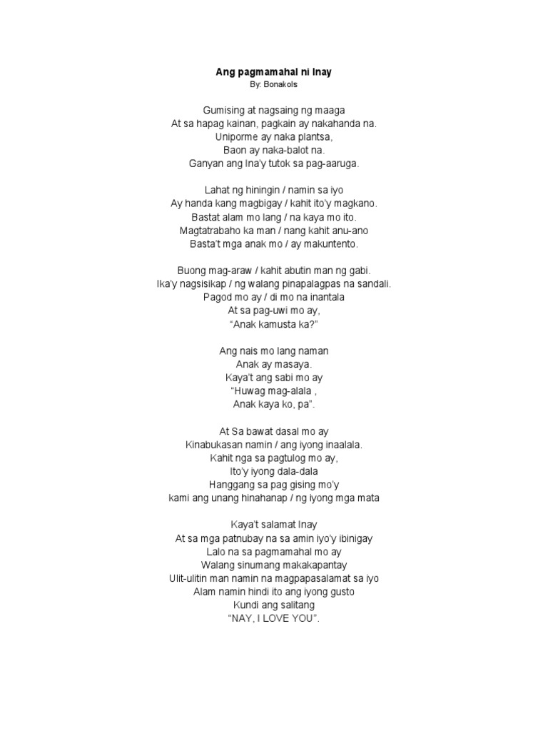 Ang Pagmamahal Ni Inay | PDF