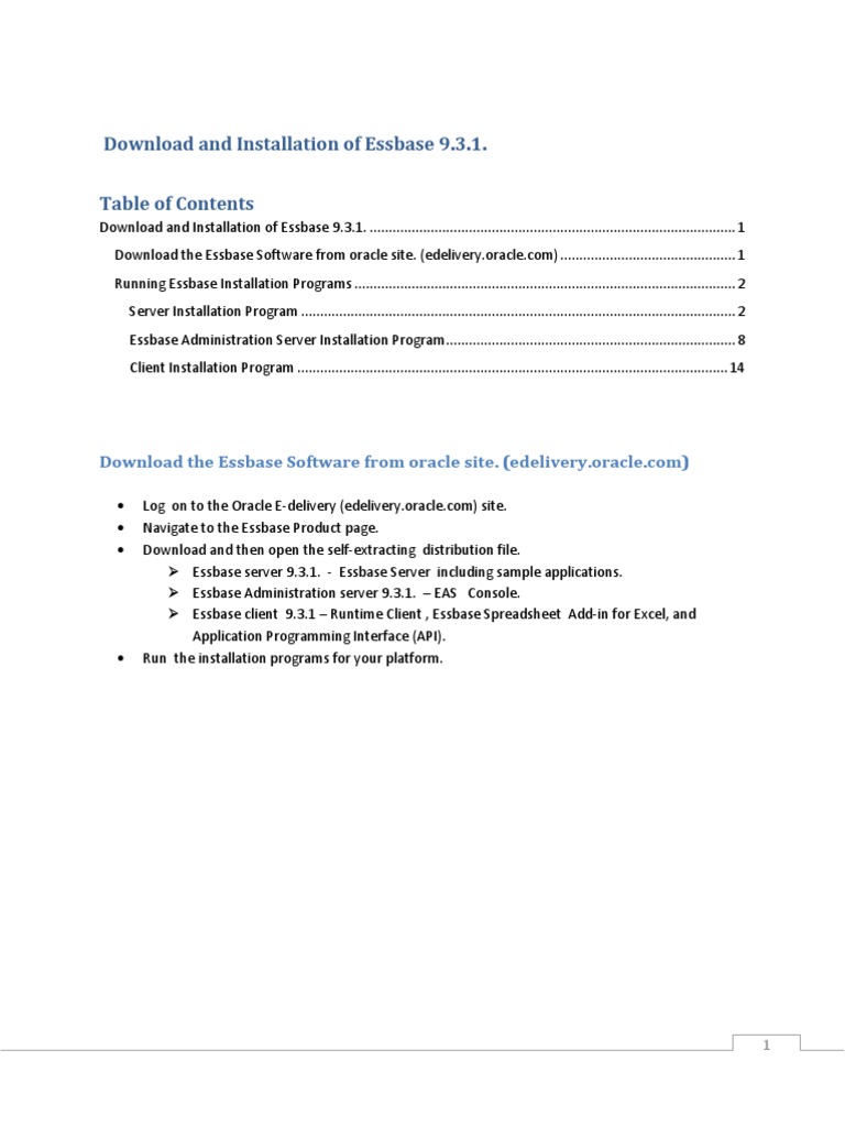 Essbase 931 Download and Installation | PDF | Installation (Computer Programs) | Computer ...