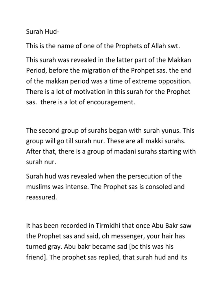 Hud 1 To 24 Detailed | PDF | Prophets And Messengers In Islam ...
