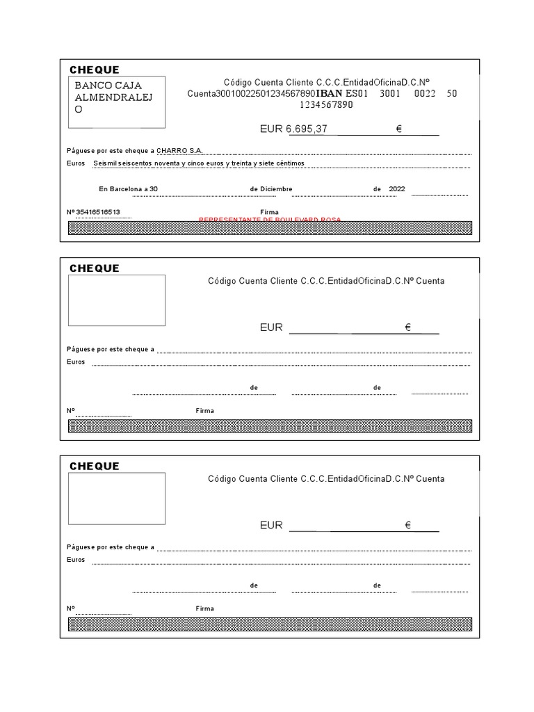 Plantilla Cheque | PDF